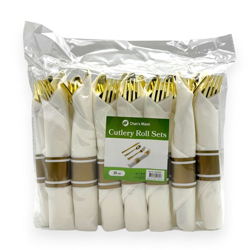 Cutlery Roll Sets – 20 Sets – Chan's Silk Flowers, inc
