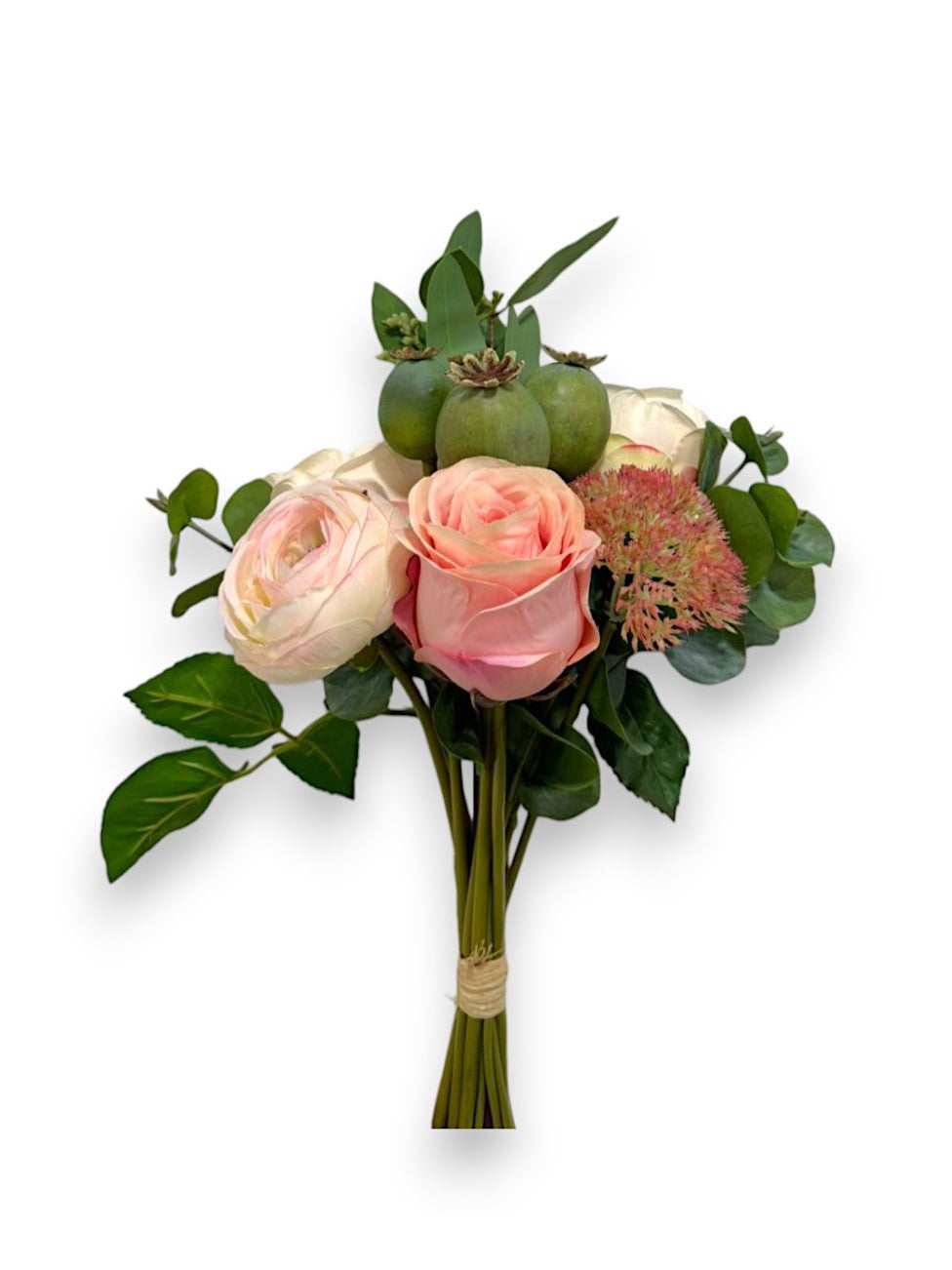 ROSE & LEAVES BUNDLE 15" – Chan's Silk Flowers, inc