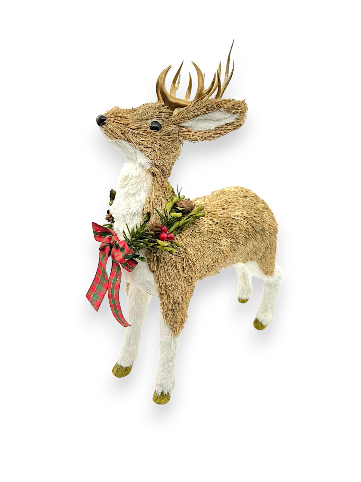 STANDING STRAW DEER 16" – Chan's Silk Flowers, inc