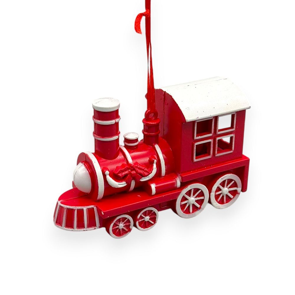 Red Christmas Train Orn 4" – Chan's Silk Flowers, inc